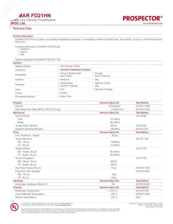 HẠT NHỰA LLDPE FD21HN - Nhựa Minh Thu