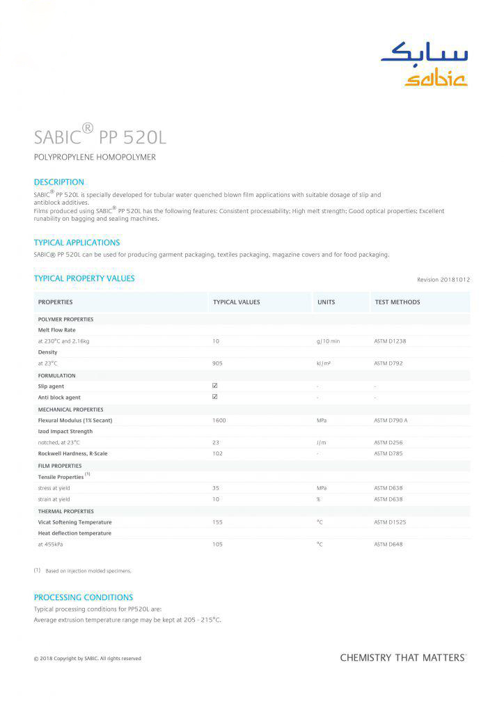HẠT NHỰA PP 520L - Nhựa Minh Thu